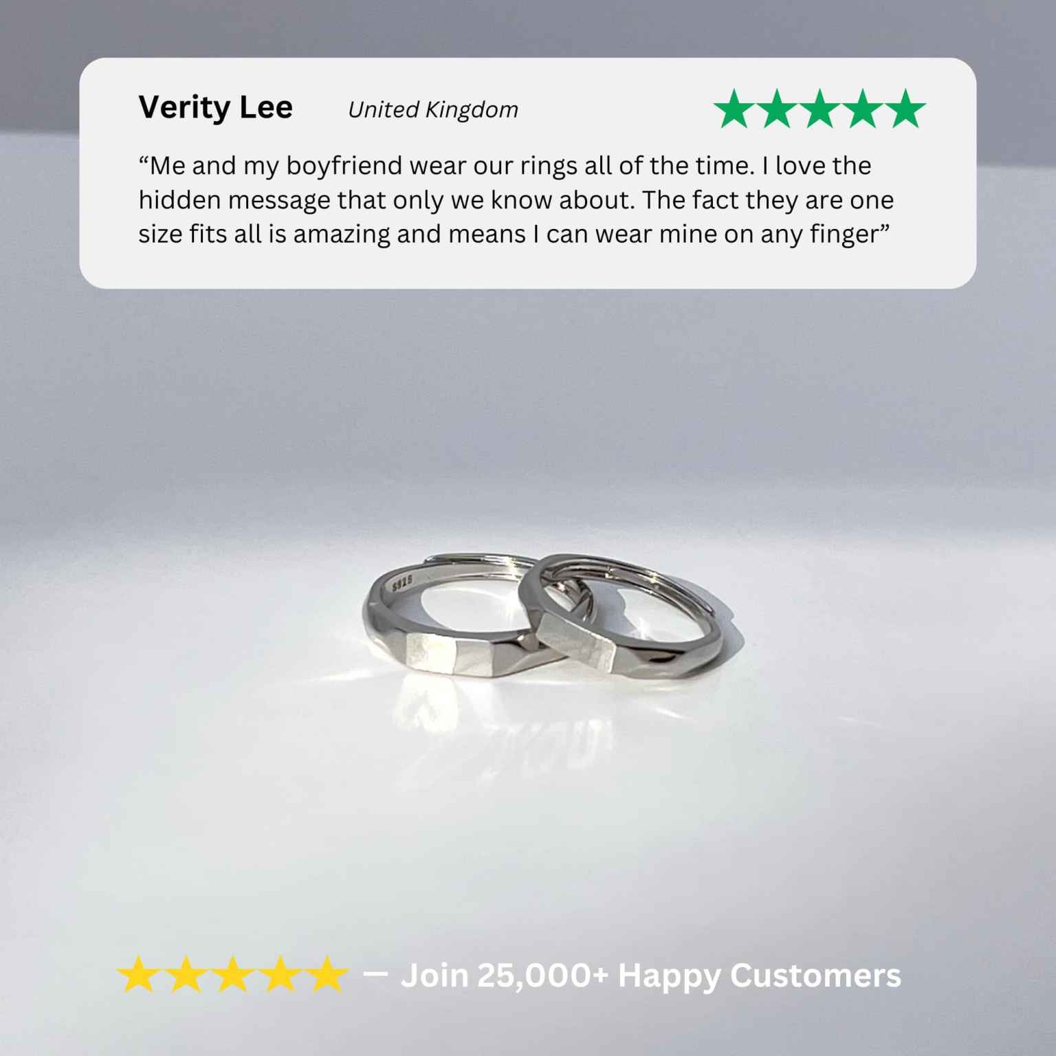 "I Love You" Couples Ring | Light Sculpted Ring